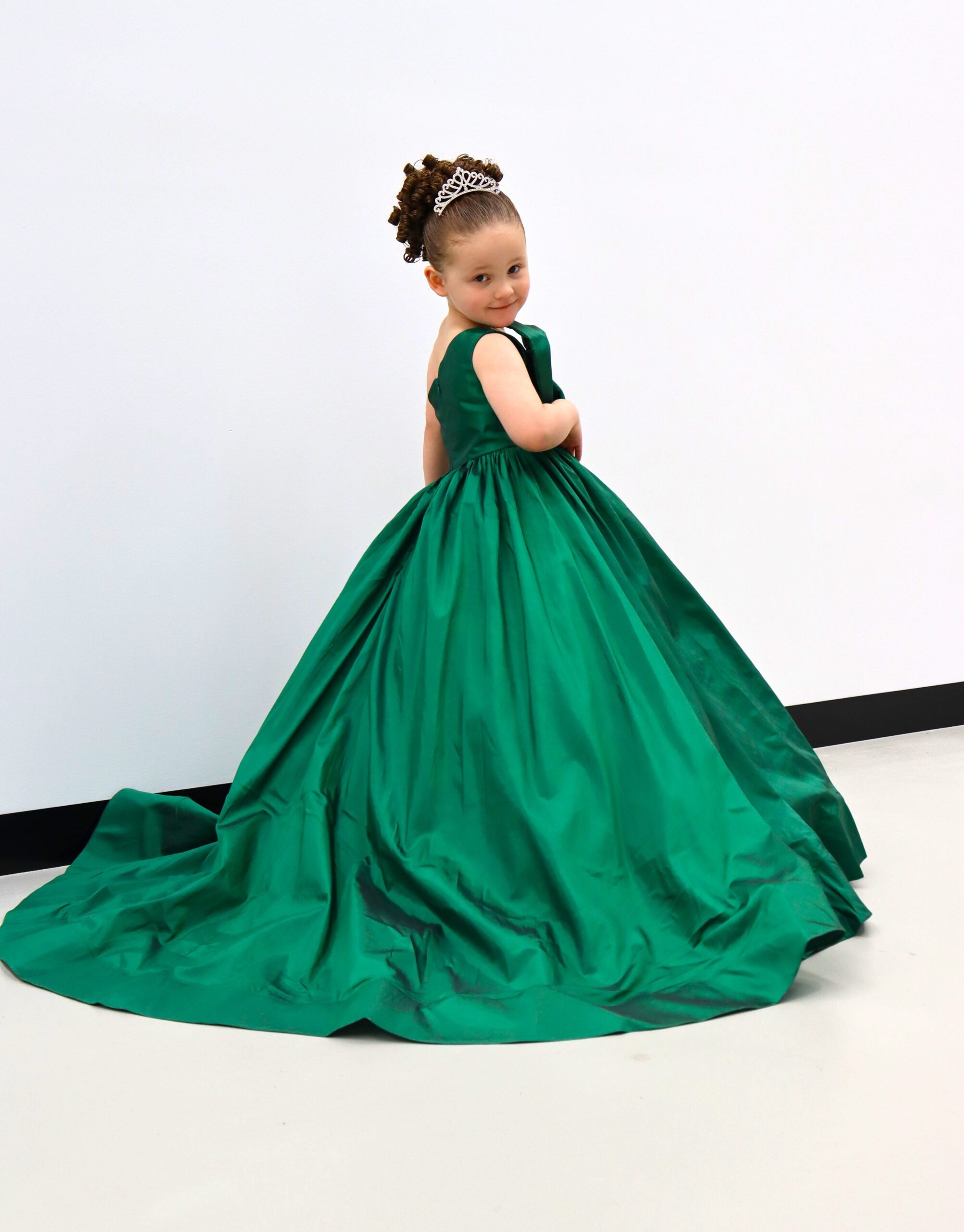 Luxury Handmade Green Trail Dress